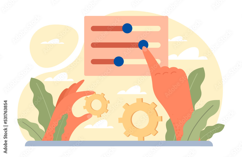 Setting and optimization concept. Idea of improvement, change or repair ...