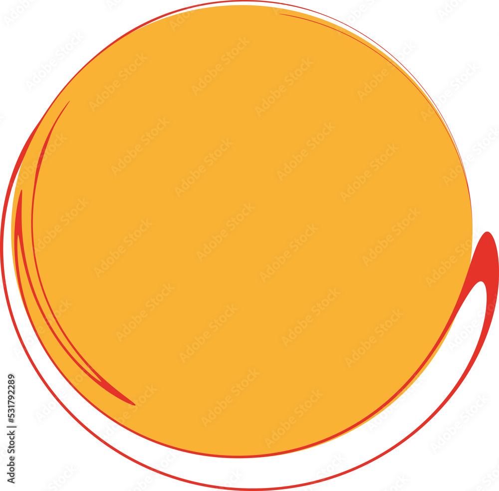 Abstract orange circle round geometric shape element isolated overlay ...