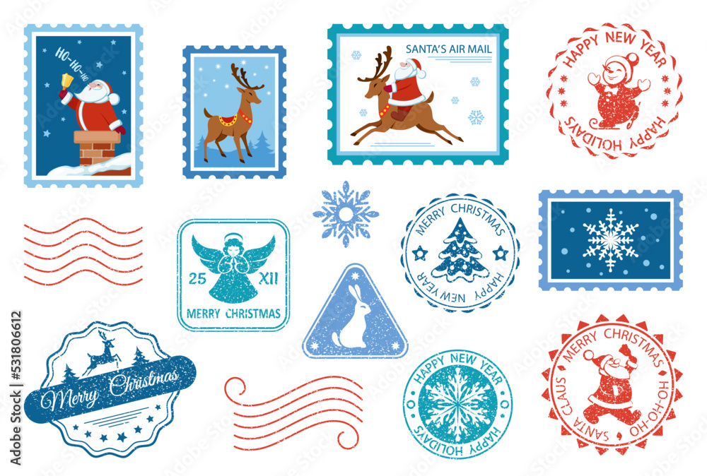 Christmas Postage Stamps USPS A Visit From Saint Nick Forever, Book Of