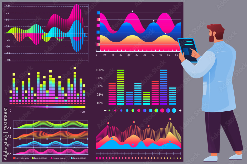Intelligent technology abstract landing page template. Cyber ...