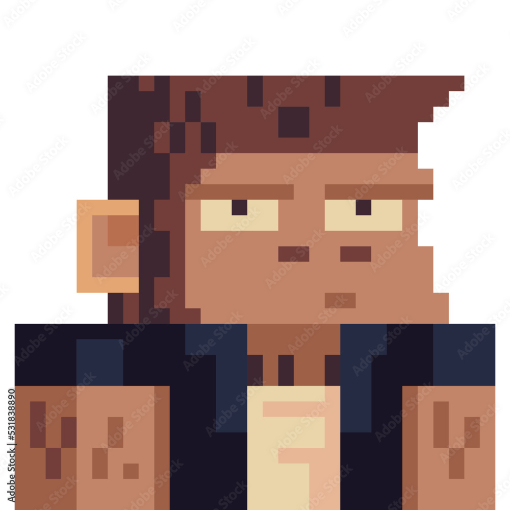 Pixel art avatar profile male character. 80s video game sprites. User ...