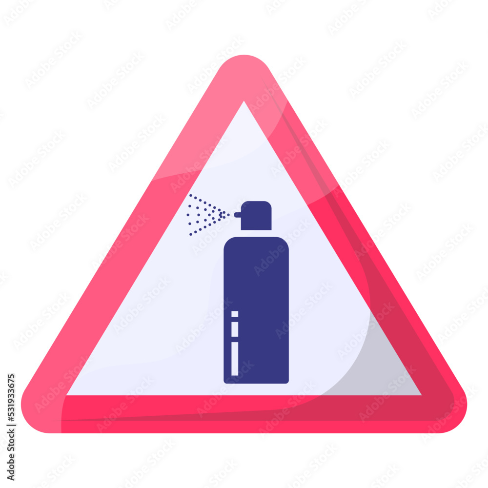 Flammable Spray Bottle Liquid Red Triangle Concept Vector Icon Design ...