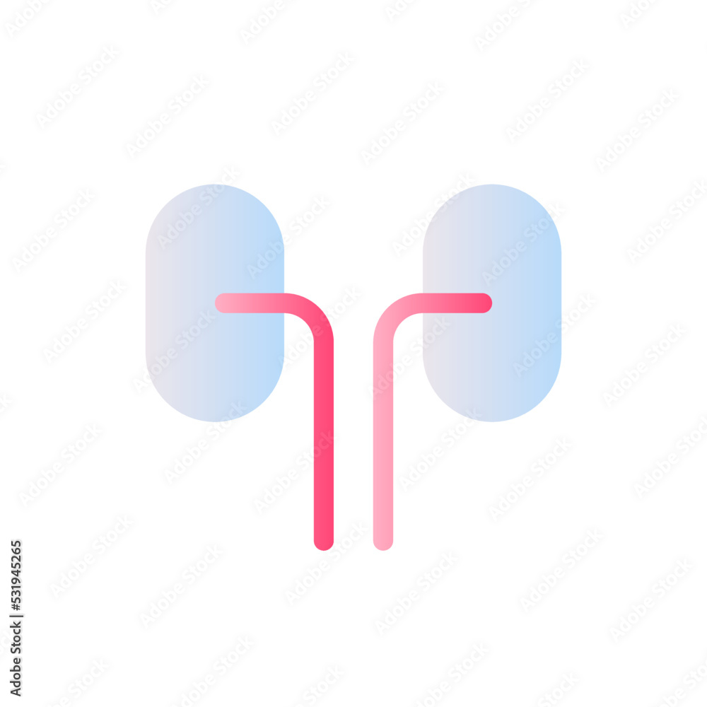 Kidneys flat gradient two-color ui icon. Organ transplantation. Checkup ...