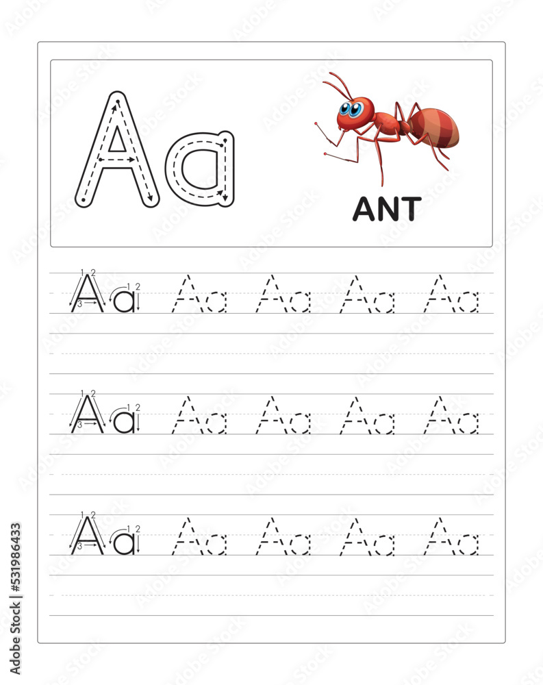Alphabet letters tracing worksheet. Tracing practice worksheet ...