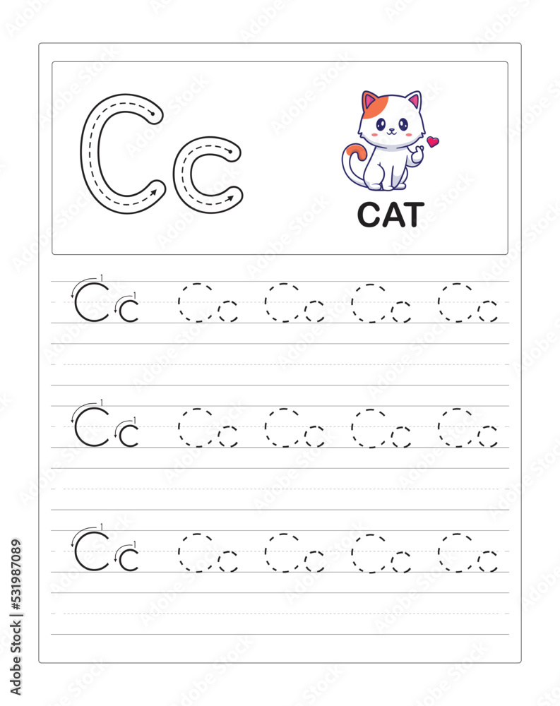 Alphabet letters tracing worksheet. Tracing practice worksheet ...
