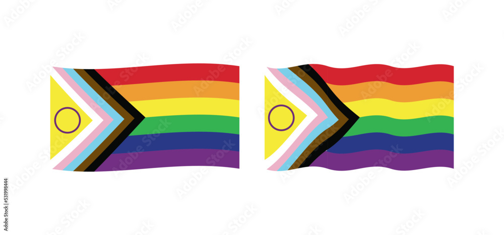 New Updated LGBTQ Pride Flag Vector. Intersex Inclusive Progress Pride ...