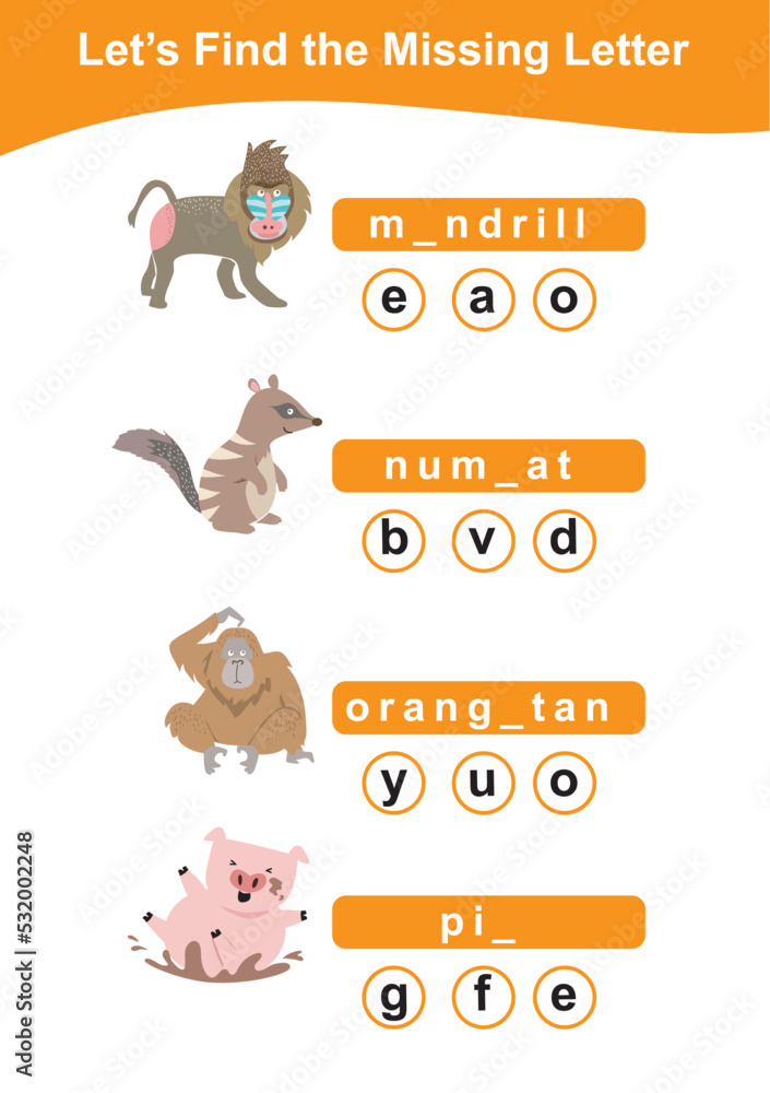 Word game sheet. Complete the words. Animals Theme Names Worksheet ...