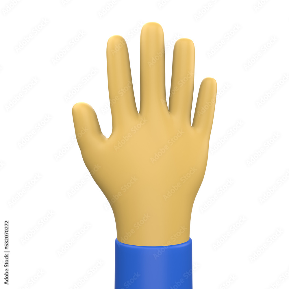 3D Illustration of hand sign emoticon on Transparent PNG Background. 3D ...