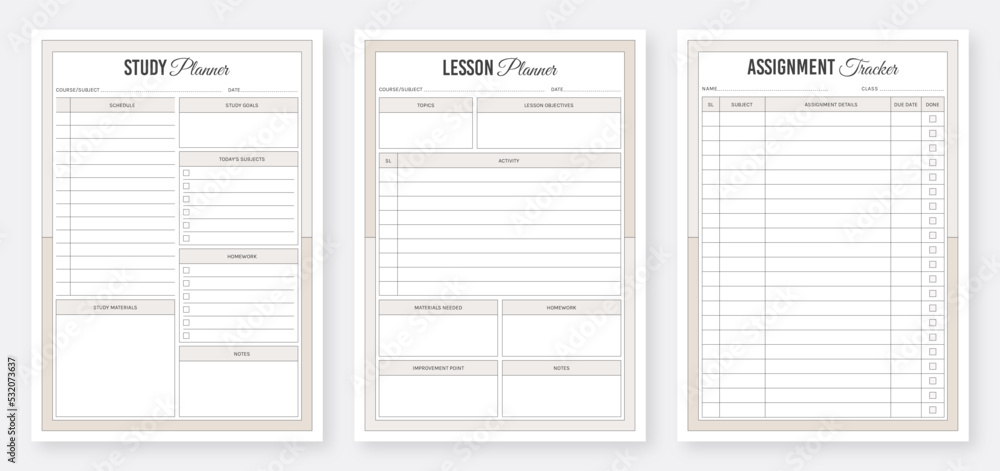 Study Planner Template Design. Printable Study Planner Design Template ...
