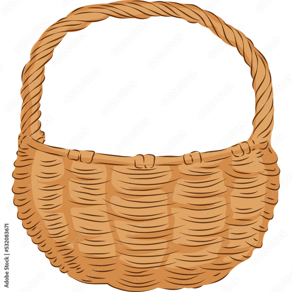 wicker basket PNG Clipart Illustration Stock Illustration | Adobe Stock