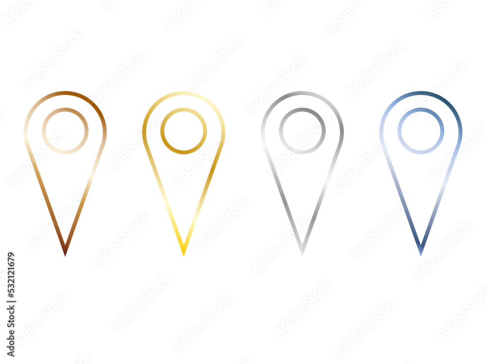 Gradient outlined location pin icon. Map symbol, home sign. Flat design ...