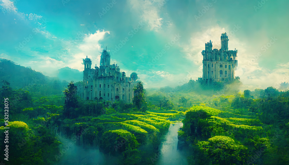 Immortal Legendary Majestic Medieval Ancient Royal Castles. Fantasy ...