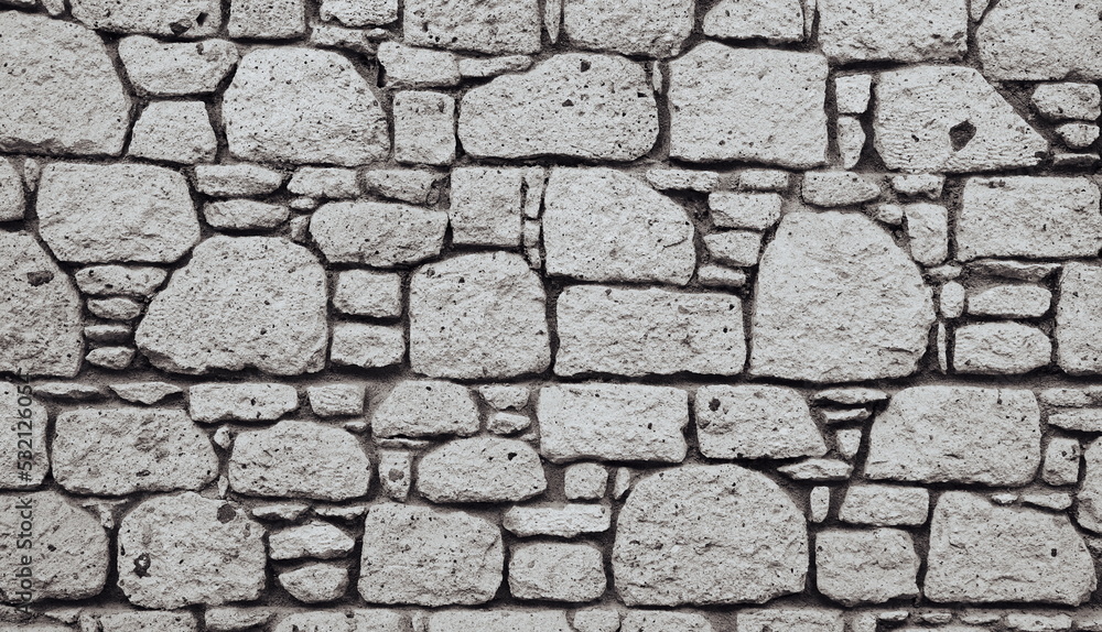 Ancient Wall. Worn Stone laying Old Brickwork Construction Textured ...