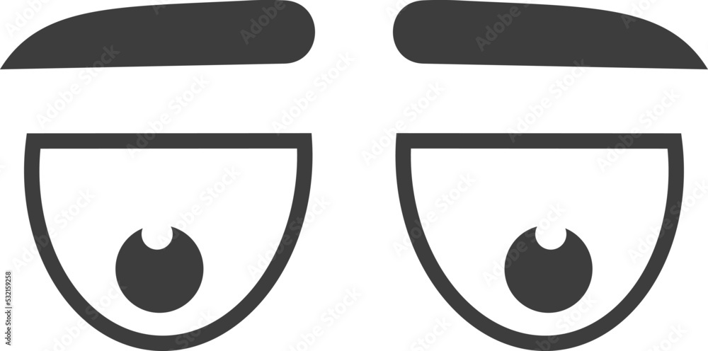 Cartoon indignant Eyes. Vector illustration Stock Vector | Adobe Stock