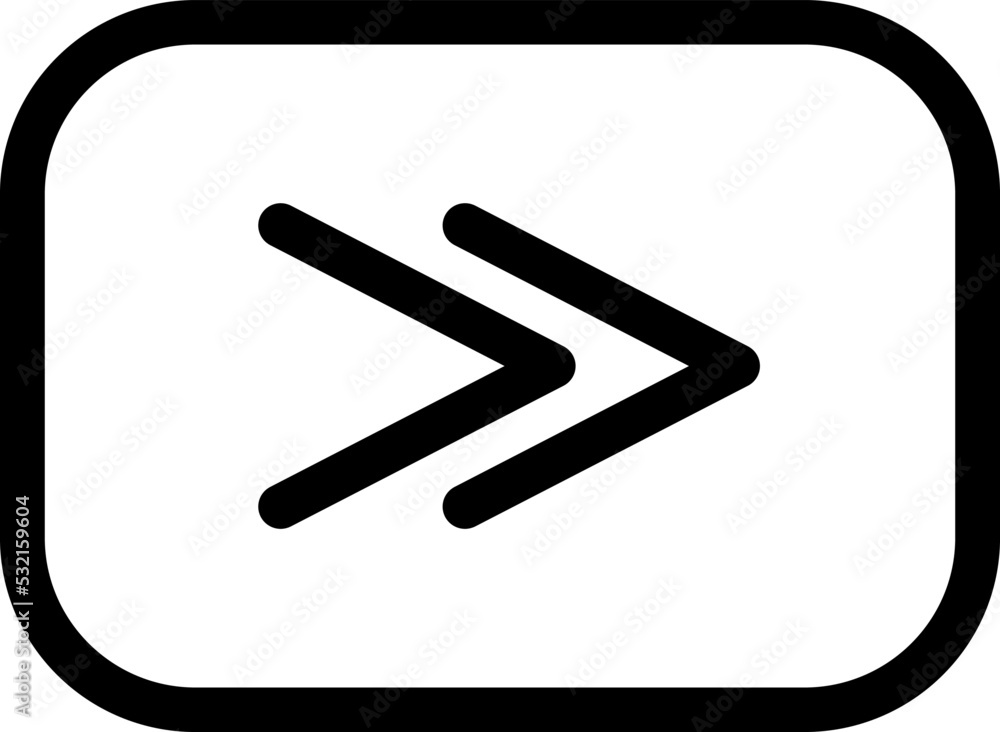 Fast forward vector logo icon. Symbol in Line Art Style for Design ...