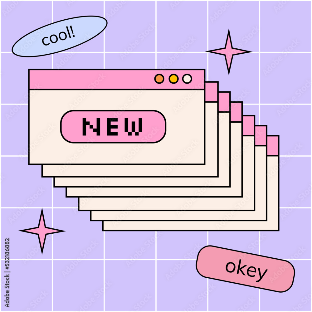 Retrowave y2k template. Old pc game frame. Retro computer aesthetic ...