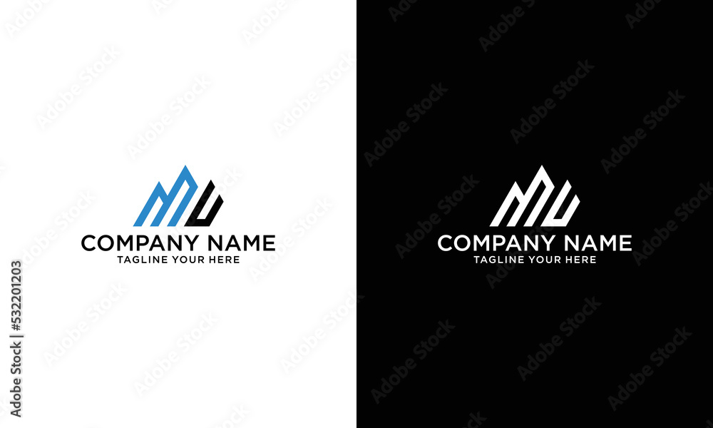 Letter MU Logo Symbol. Initial Monogram Logo. Vector logo for business ...