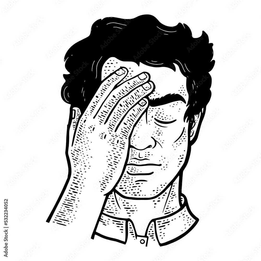 Facepalm gesture sketch PNG illustration with transparent background ...