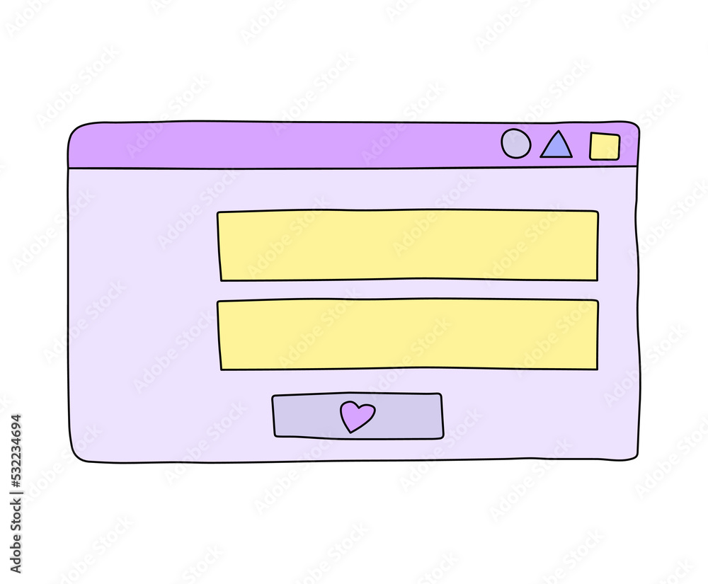 retro vaporwave desktop browser and dialog window template.Old web 1970 ...