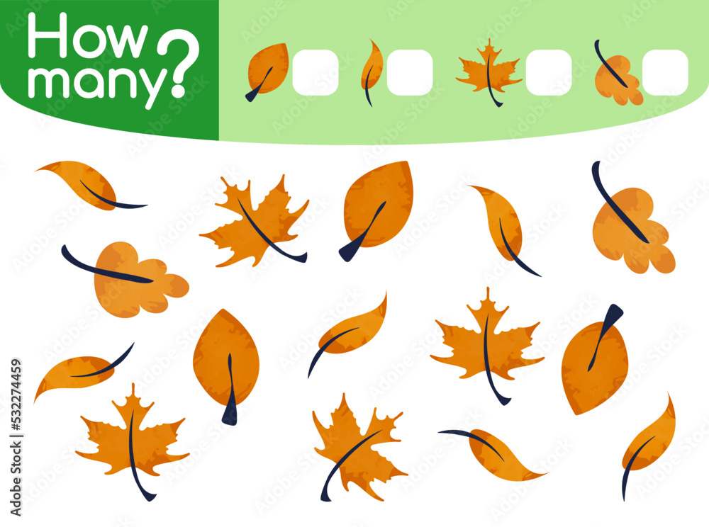 Counting game for preschool children vector illustration. Educational ...