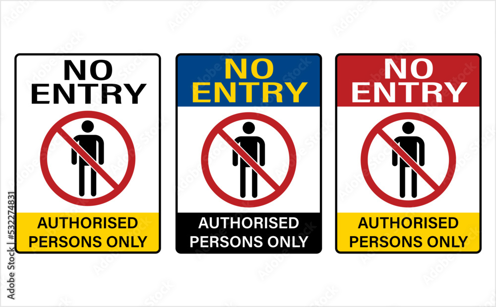No Entry Authorised Persons Only Prohibition Sign M_2209002 Stock ...