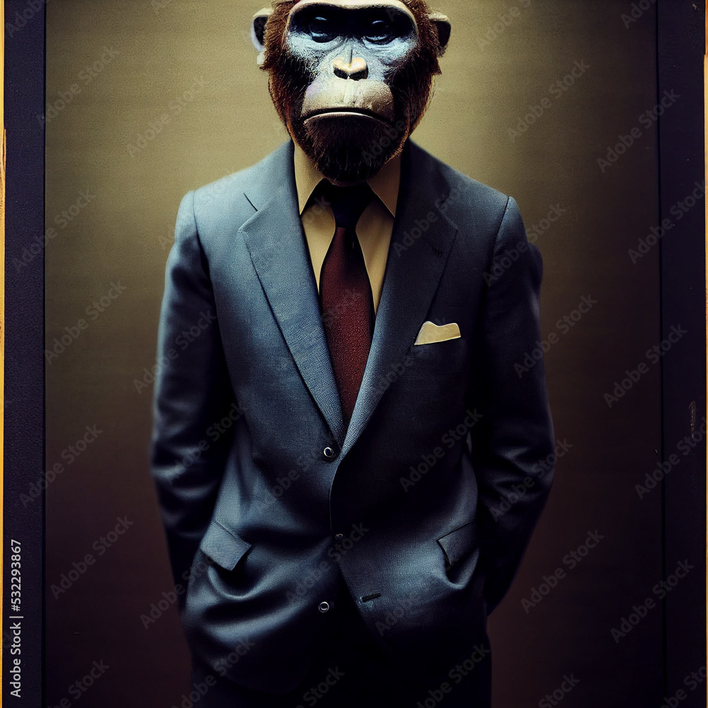 business ape photorealistic digitally-created illustration • all ...