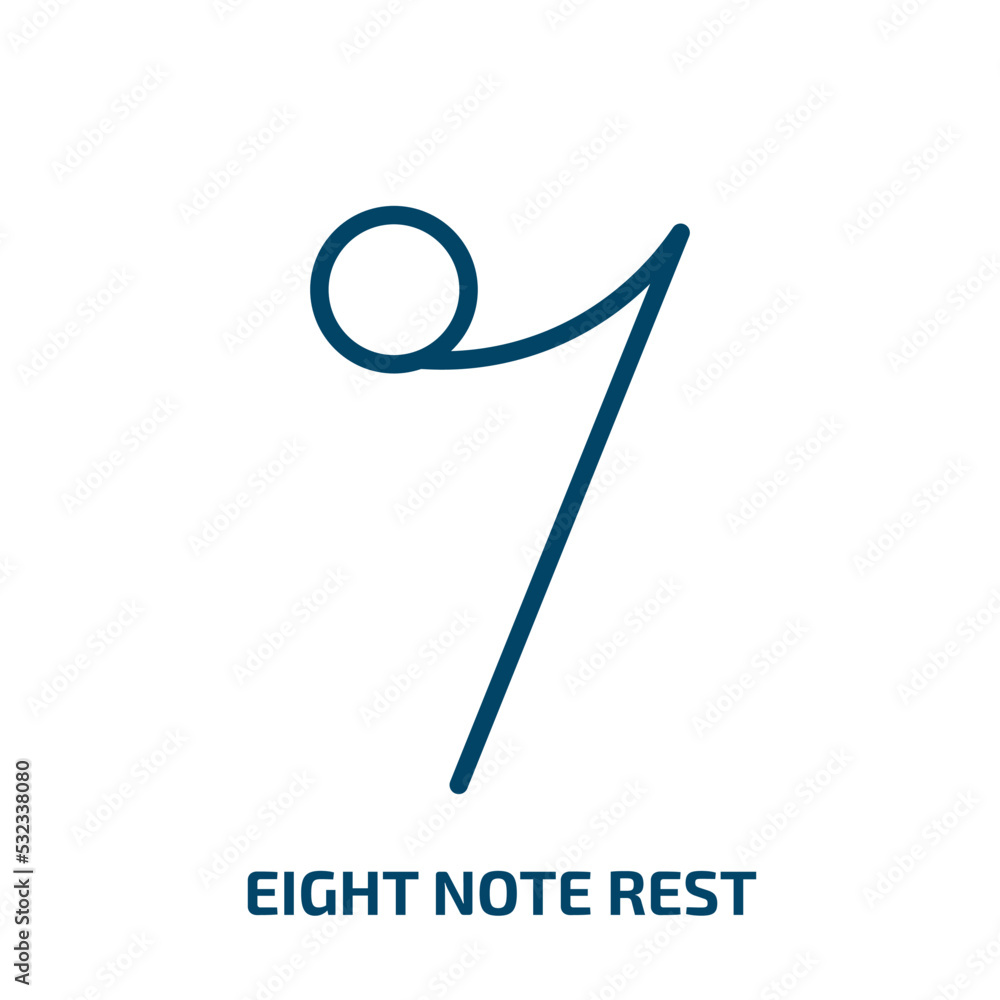 eight note rest icon from music and media collection. Filled eight note ...