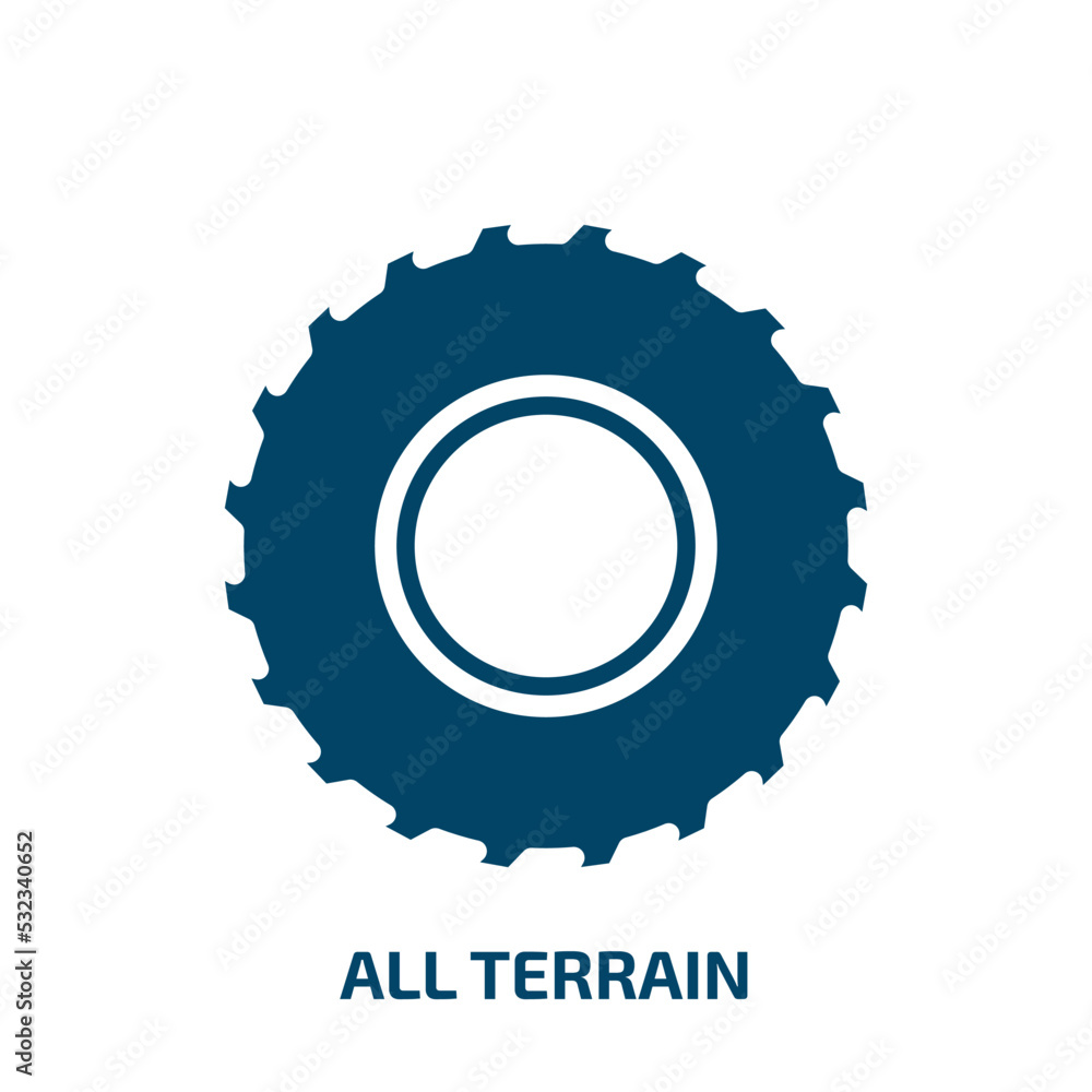 all terrain icon from transportation collection. Filled all terrain ...