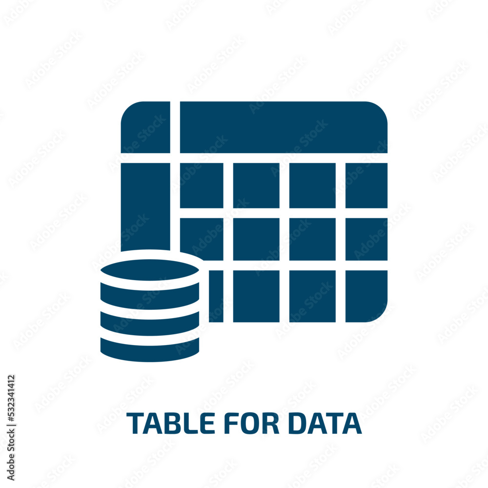 Image vectorielle Stock table for data icon from user interface ...