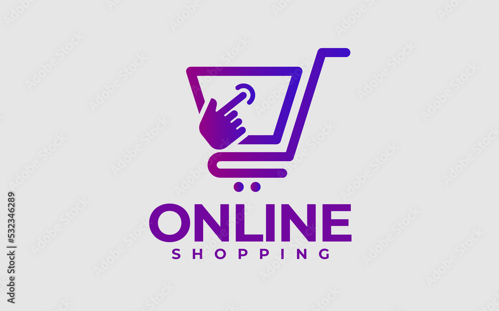 Online Shopping Logo Design Template. Digital Shopping Logo. Mouse ...