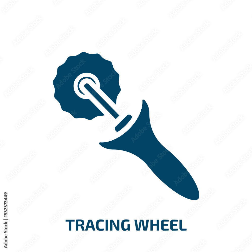 Vector de Stock tracing wheel icon from sew collection. Filled tracing ...