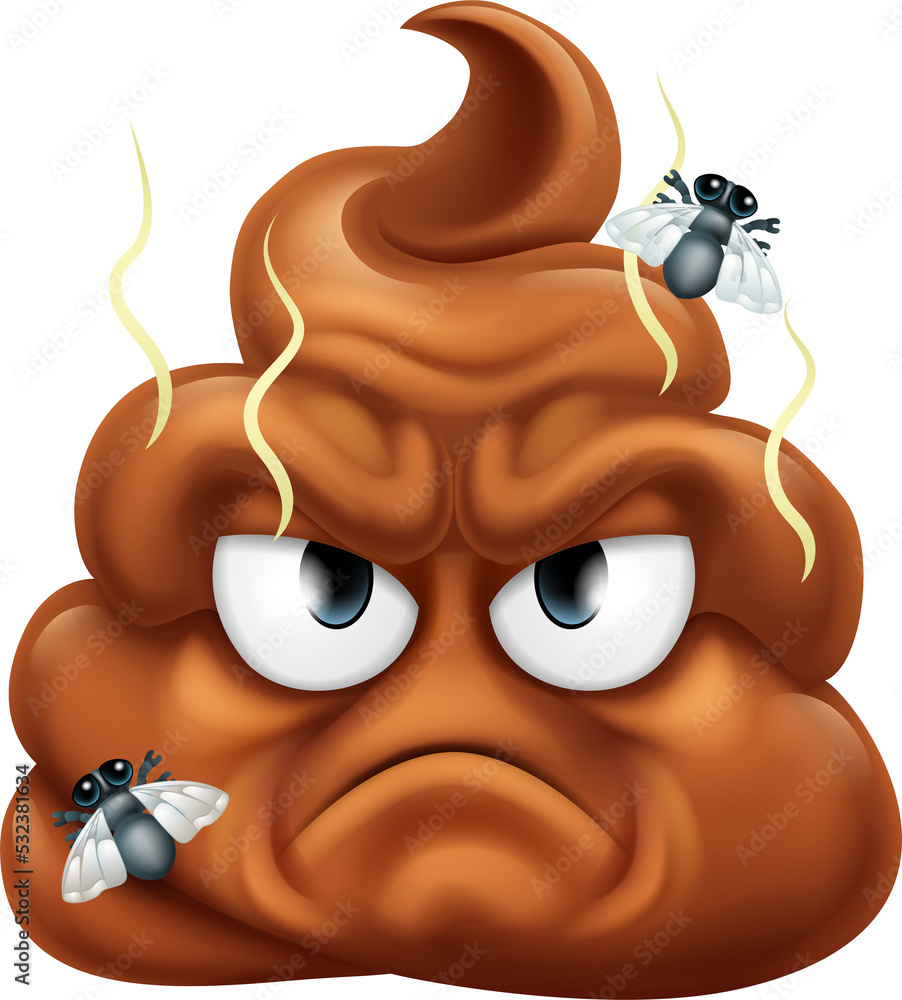 Angry Mad Dislike Hating Poop Poo Emoticon Emoji Stock Illustration ...