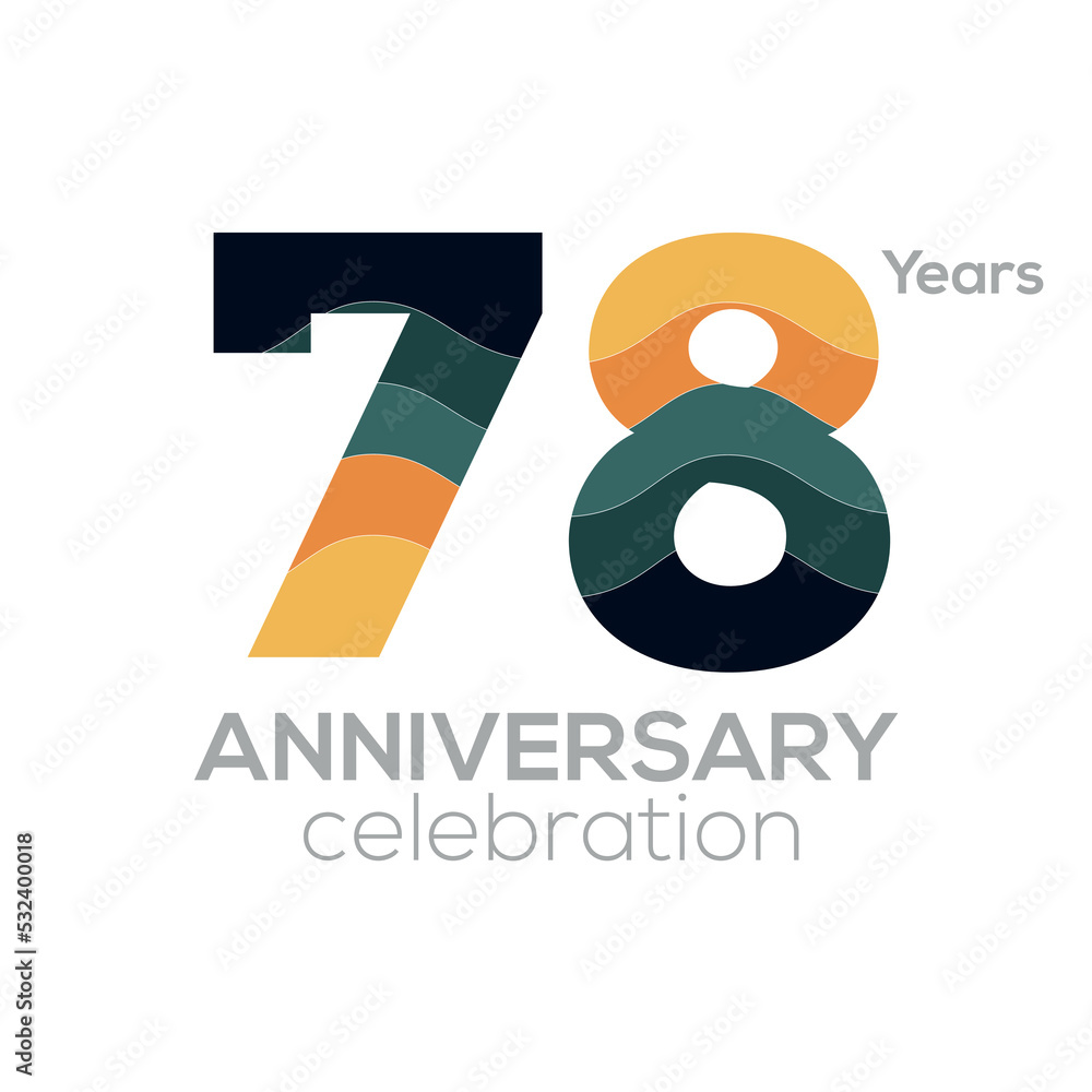 78th Anniversary Logo Design, Number 78 Icon Vector Template.Minimalist ...