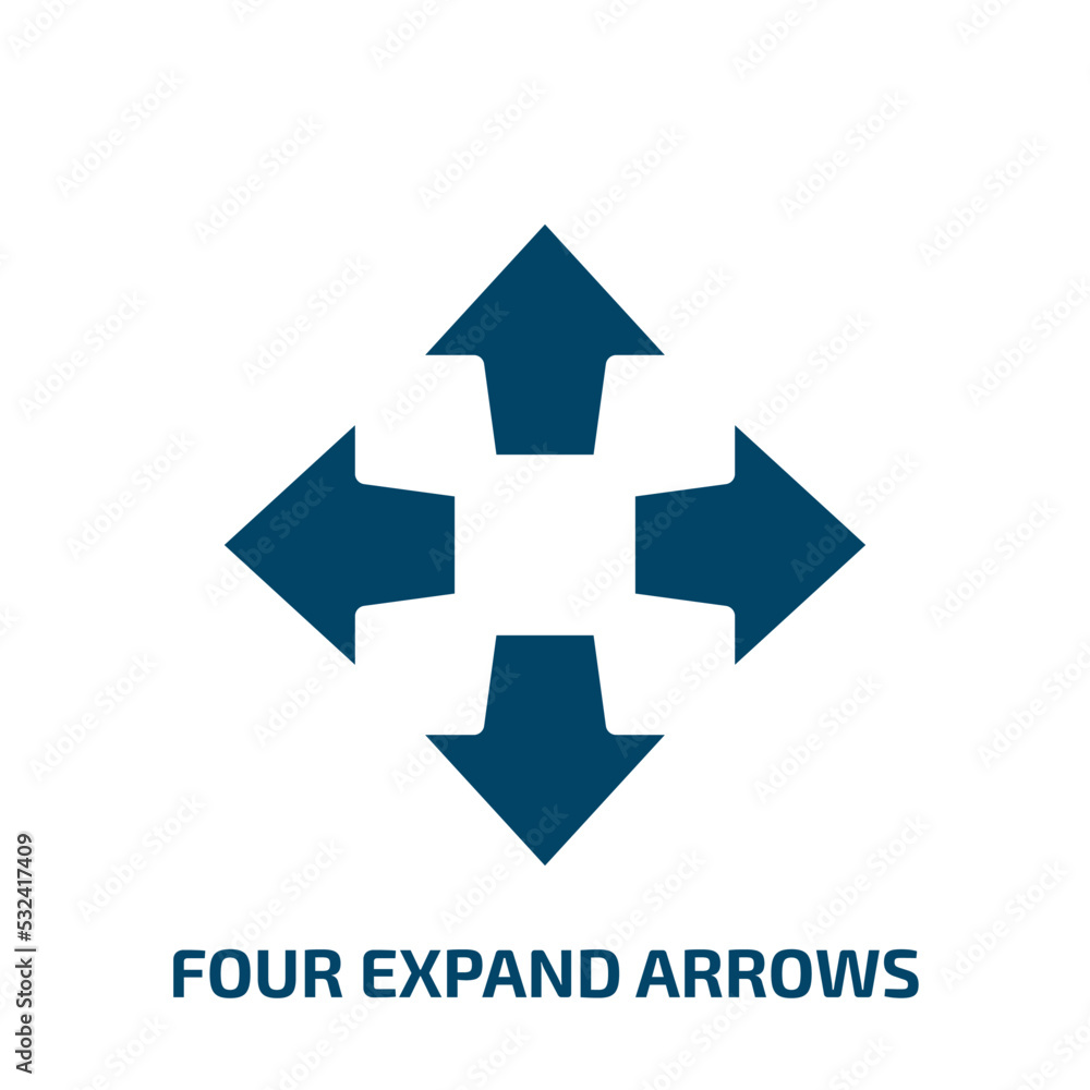 four expand arrows icon from user interface collection. Filled four ...