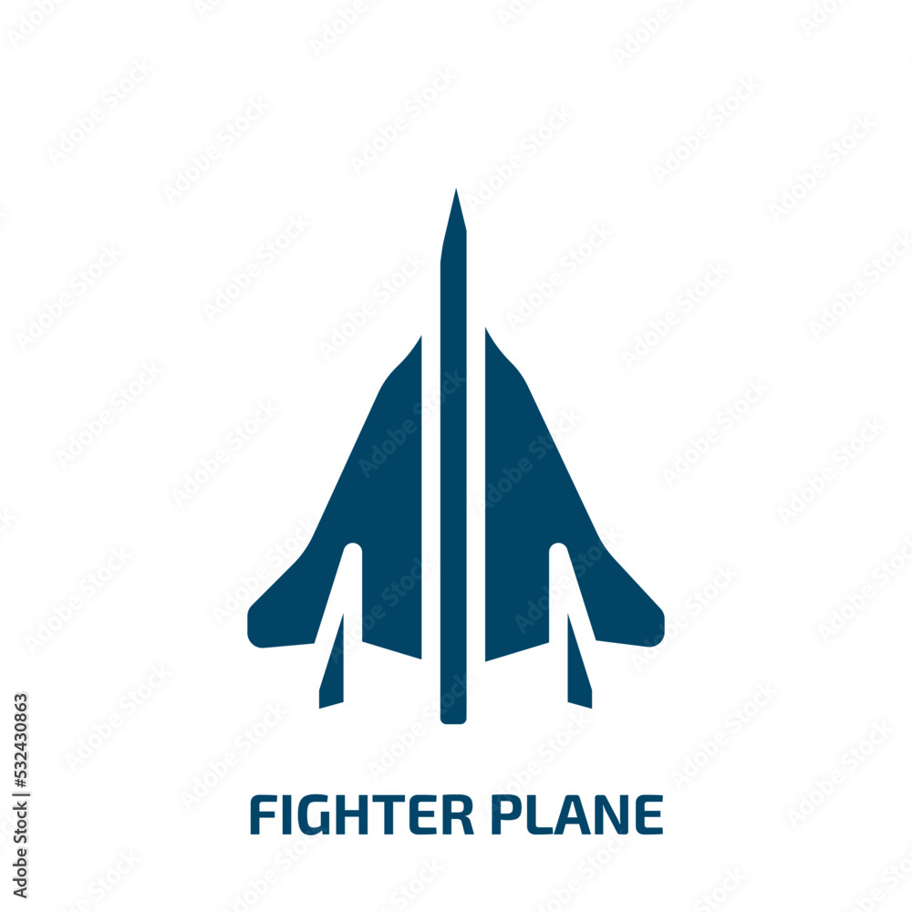 fighter plane icon from army and war collection. Filled fighter plane ...