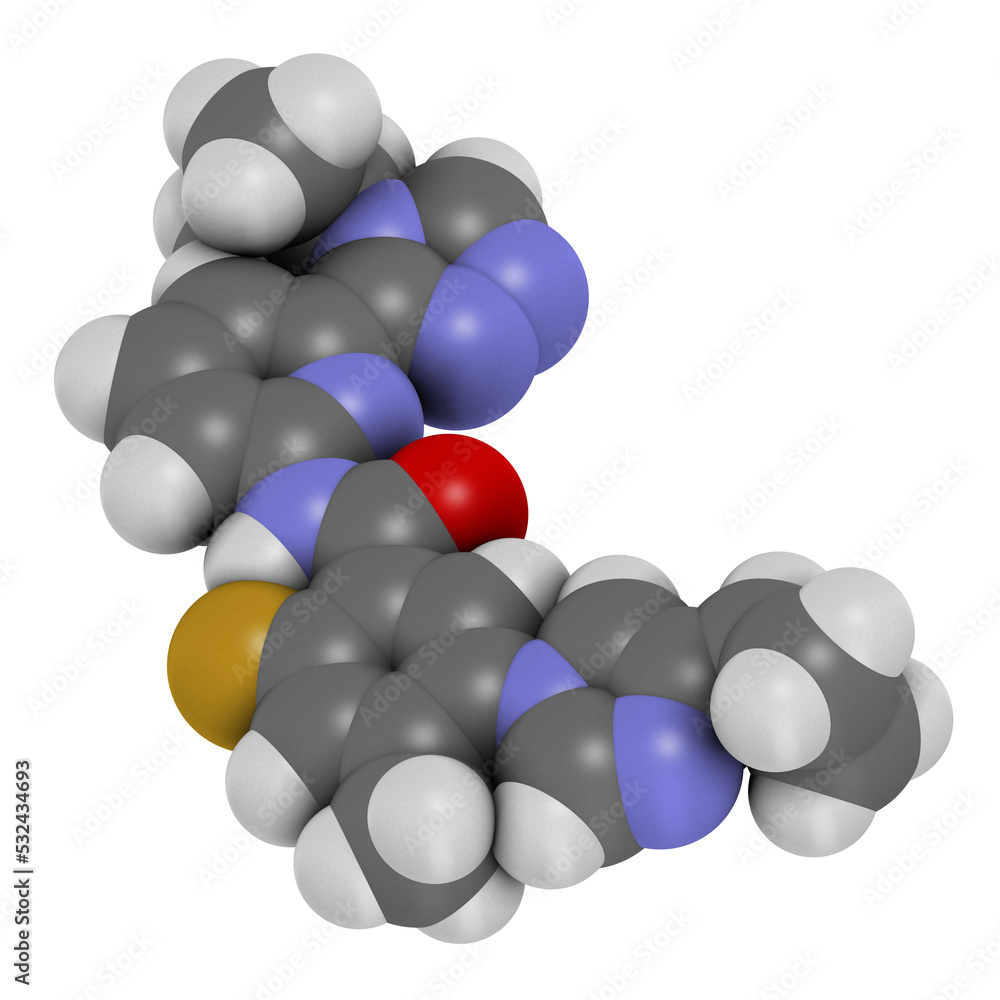 Stylized skeletal formula (chemical structure): Atoms are shown as ...