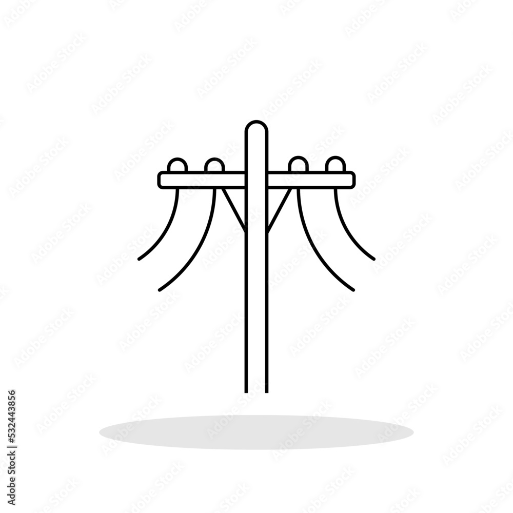 Stock-Vektorgrafik „High voltage power lines icon in trendy flat style ...