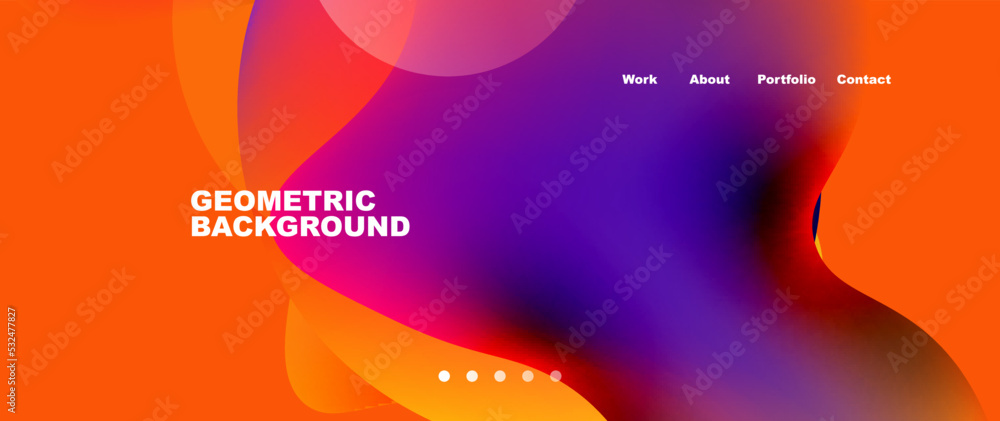 Flowing gradient colors and round elements and circles. Vector ...