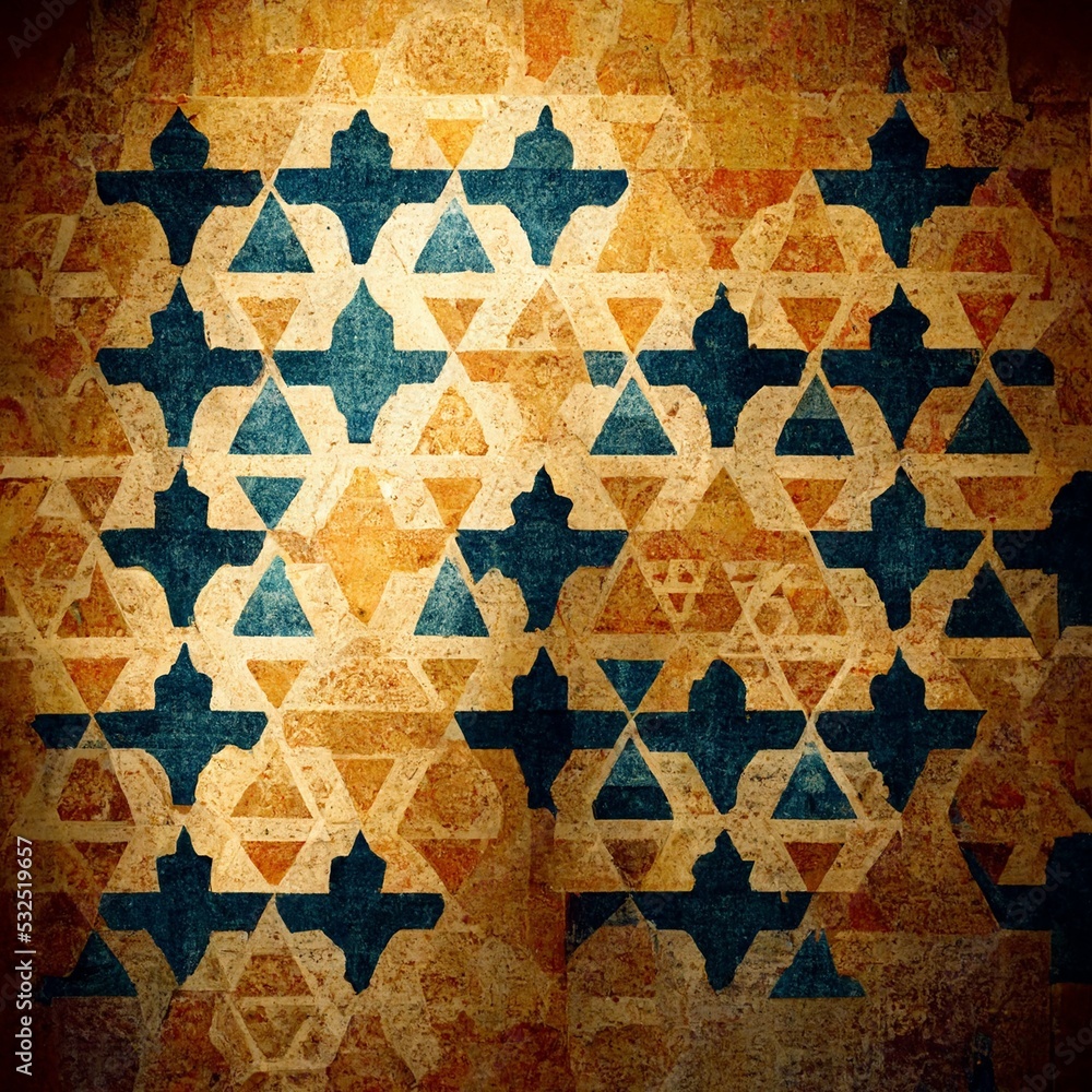 Judaism inspired concept art. Menorah and Jewish religious painting ...