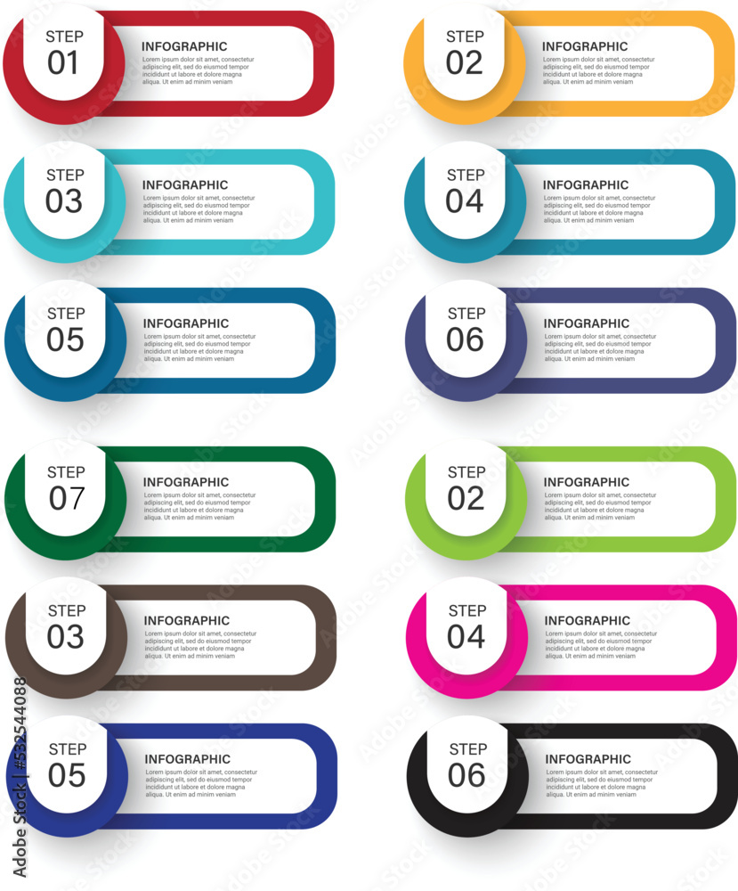 Vector Infographic label design template with icons and steps. Can be ...