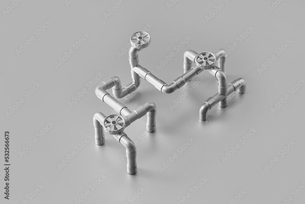 Metallic gas piping gray background. Stock Photo | Adobe Stock