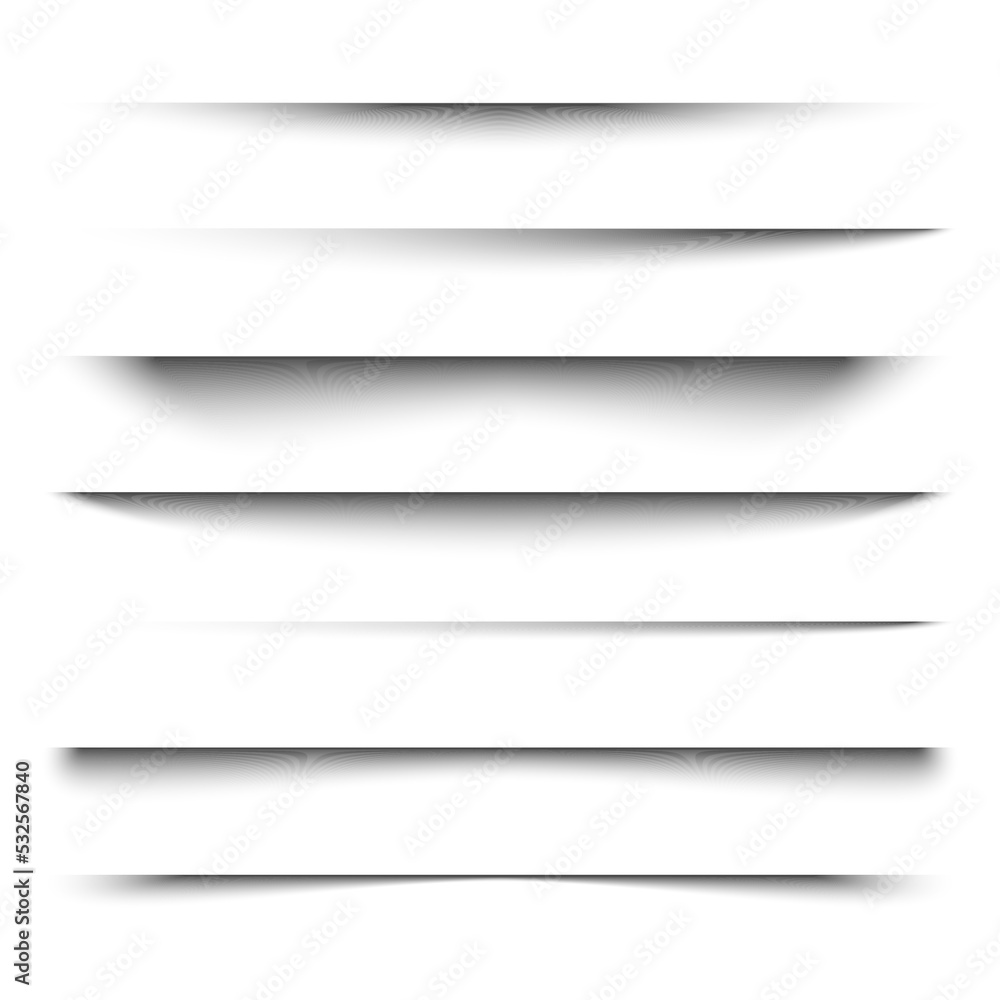 Shadow vector divider paper overlay effect. Shadow effect realistic box ...