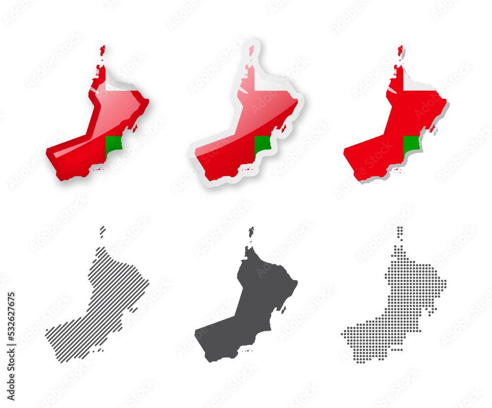 Oman - Maps Collection. Six maps of different designs. Stock Vector ...