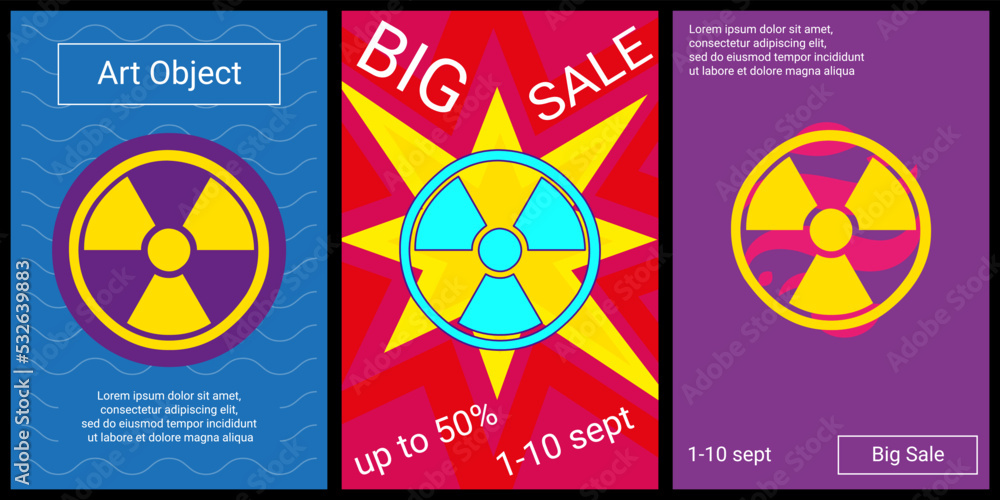 Trendy retro posters for organizing sales and other events. Large ...
