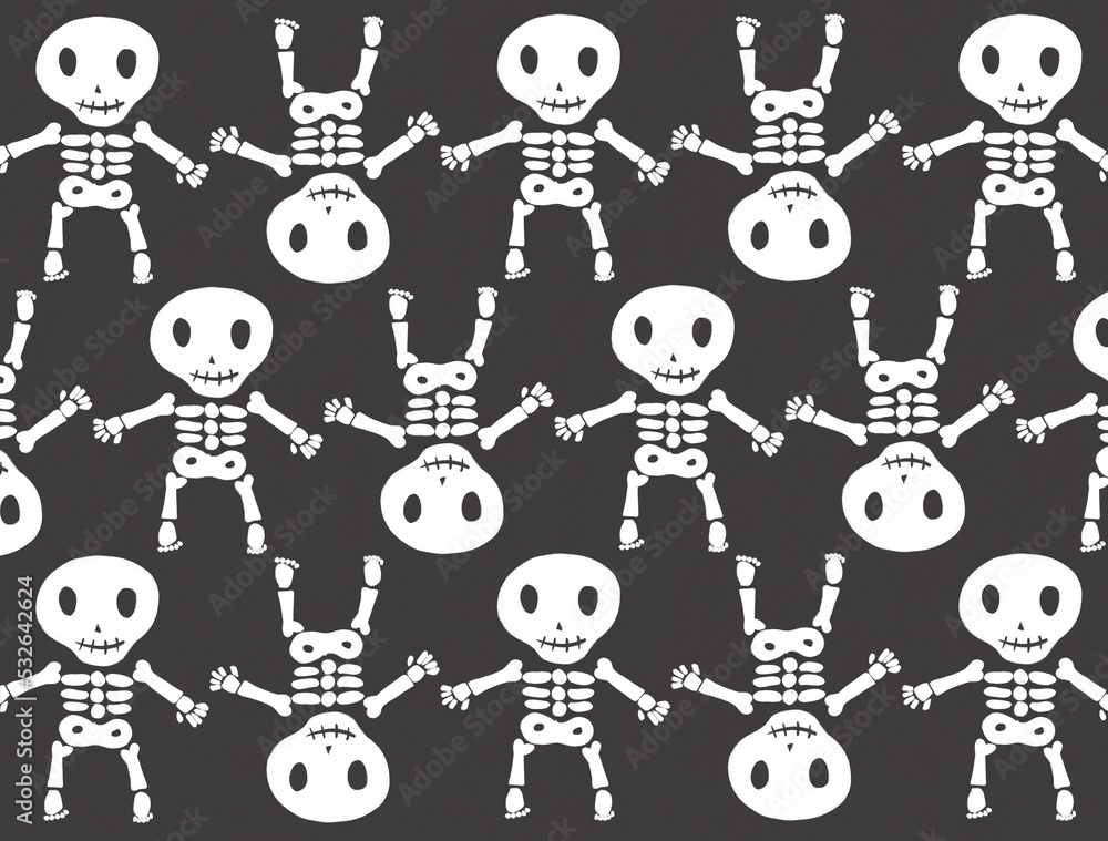 Skeleton spooky Halloween illustration Stock Photo | Adobe Stock