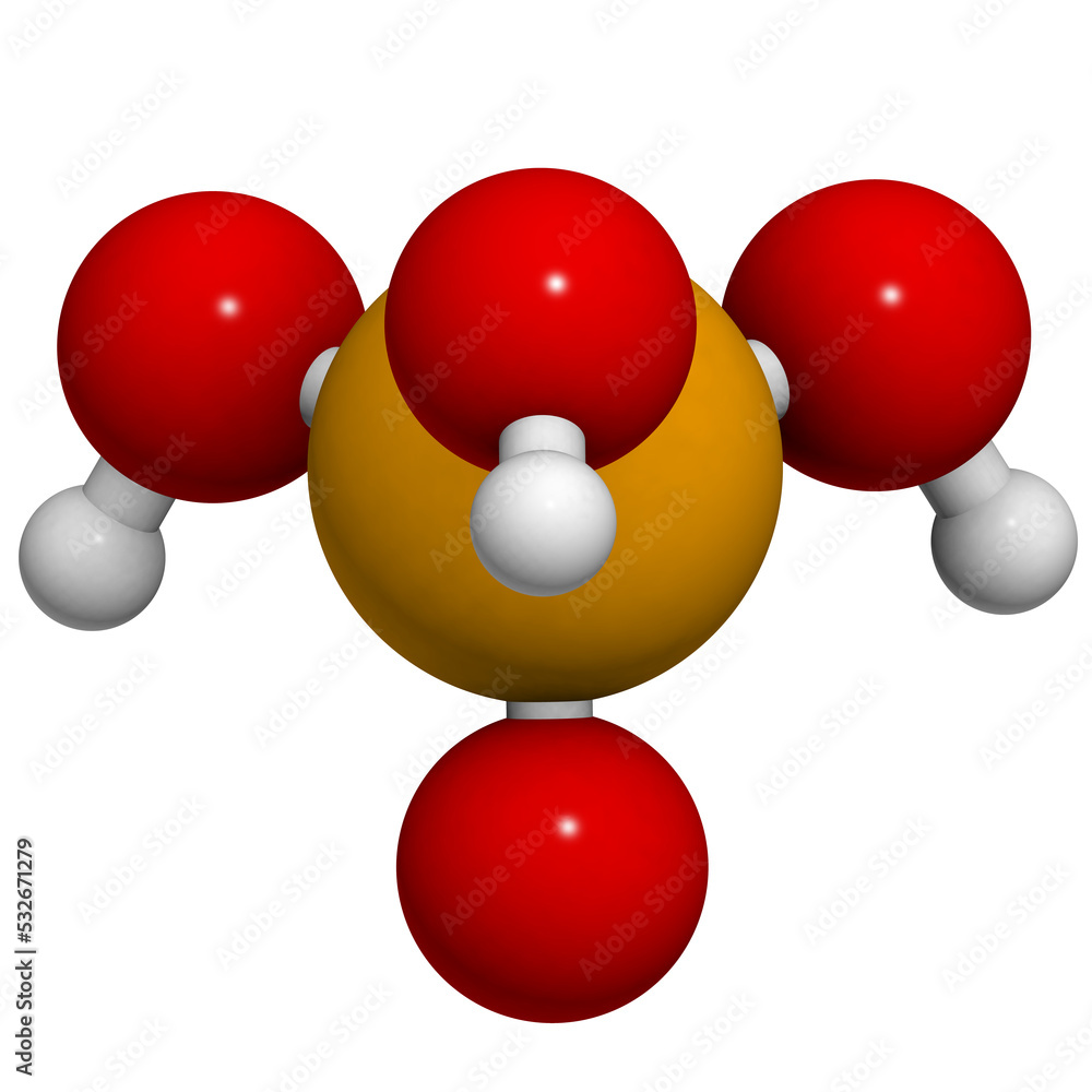 Phosphoric acid mineral acid molecule. Used in fertilizer production ...