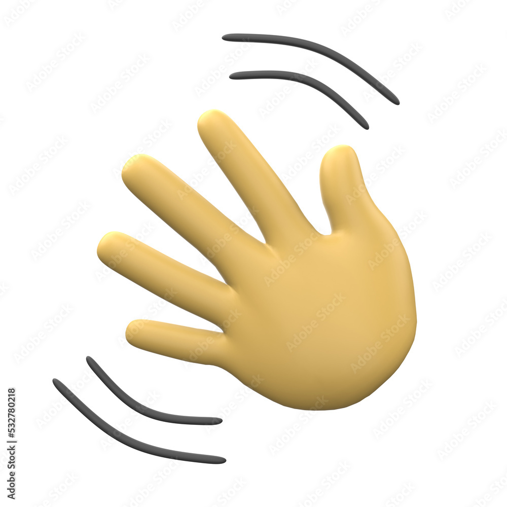 3D Illustration of hand sign emoticon on Transparent PNG Background. 3D ...