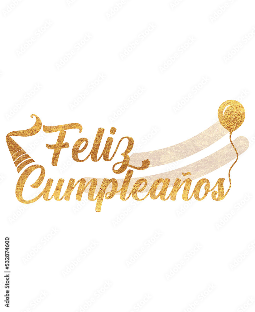 Ilustración de Stock feliz cumpleaños, Happy birthday in Spanish. PNG ...