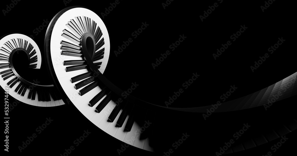 piano keyboard 3d render made in blender piano floating in space Stock ...