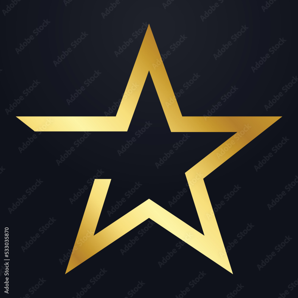 Luxury Golden star logo Symbol Vector designs template, Elegant Style ...